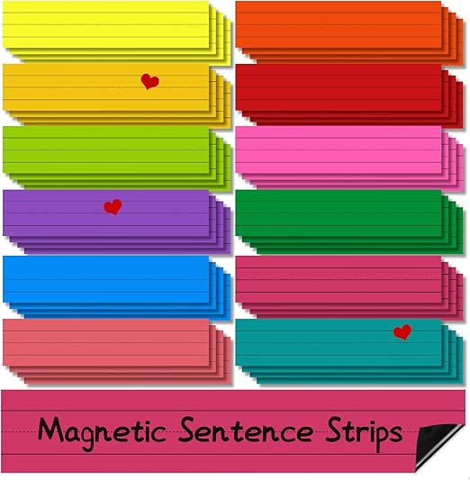 Amazon.com: 96 Pieces of Magnetic Sentence Strips for Whiteboard ...