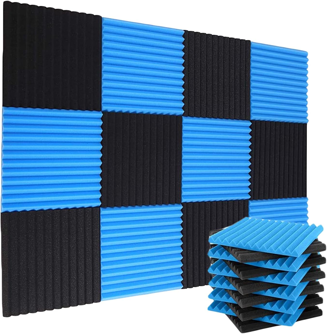 Amazon.com: Pro Studio Acoustics - Blue/Charcoal - 12"x12"x2" Acoustic ...