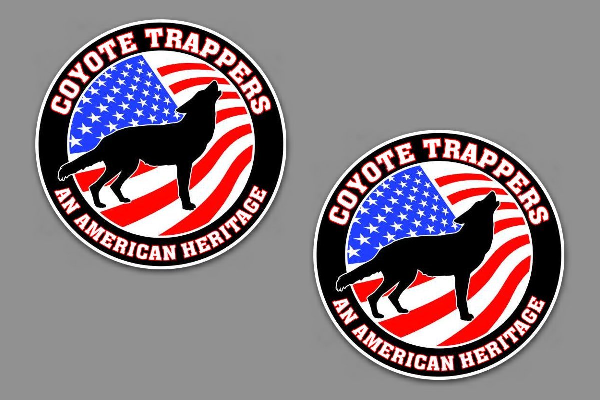 Amazon.com: Coyote Trapper an American Heritage 5" Circle Decal Set of ...
