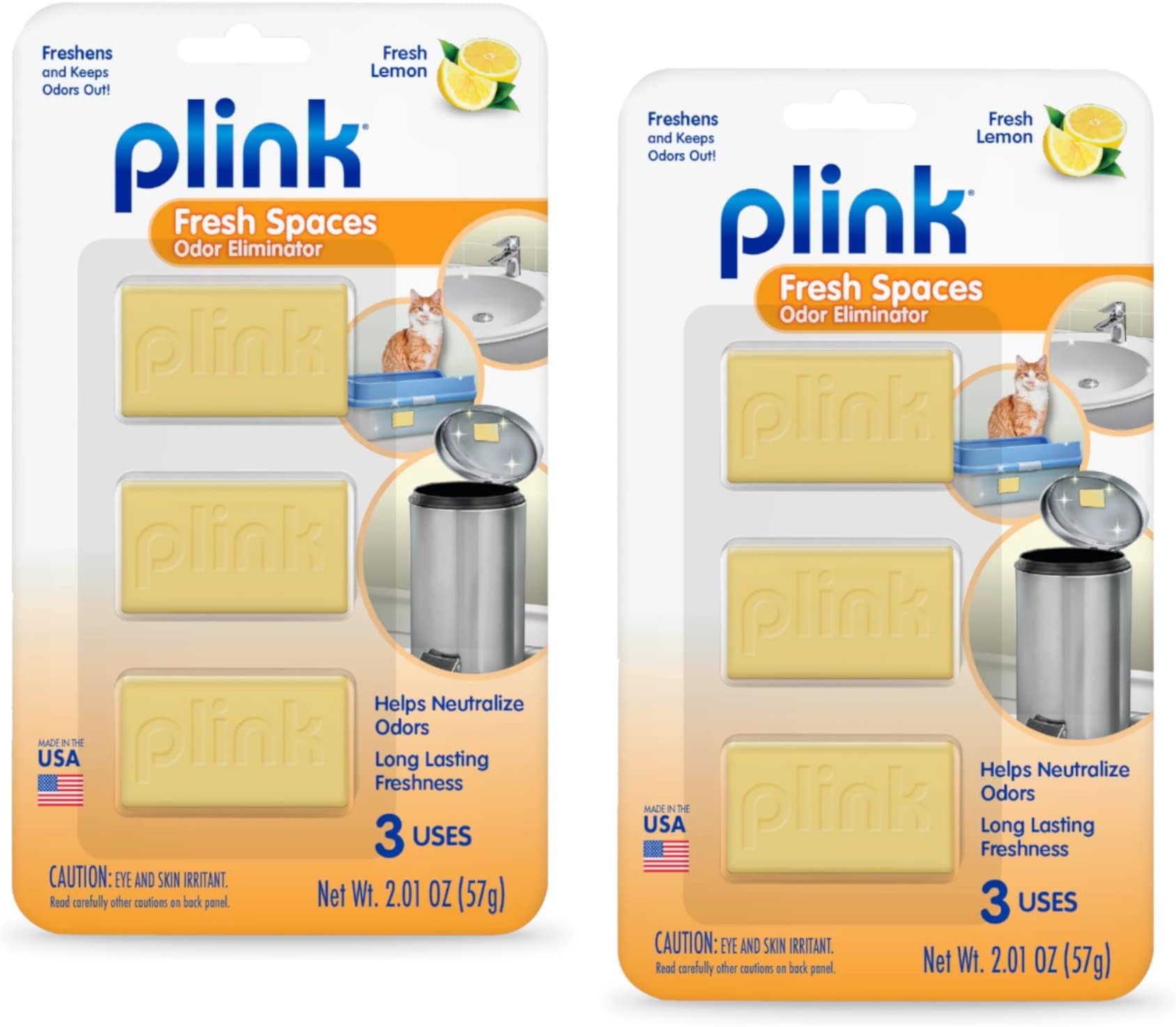 Amazon.com: Plink Fresh Spaces Garbage Odor Eliminators, Fresh Lemon Scent 6-Count