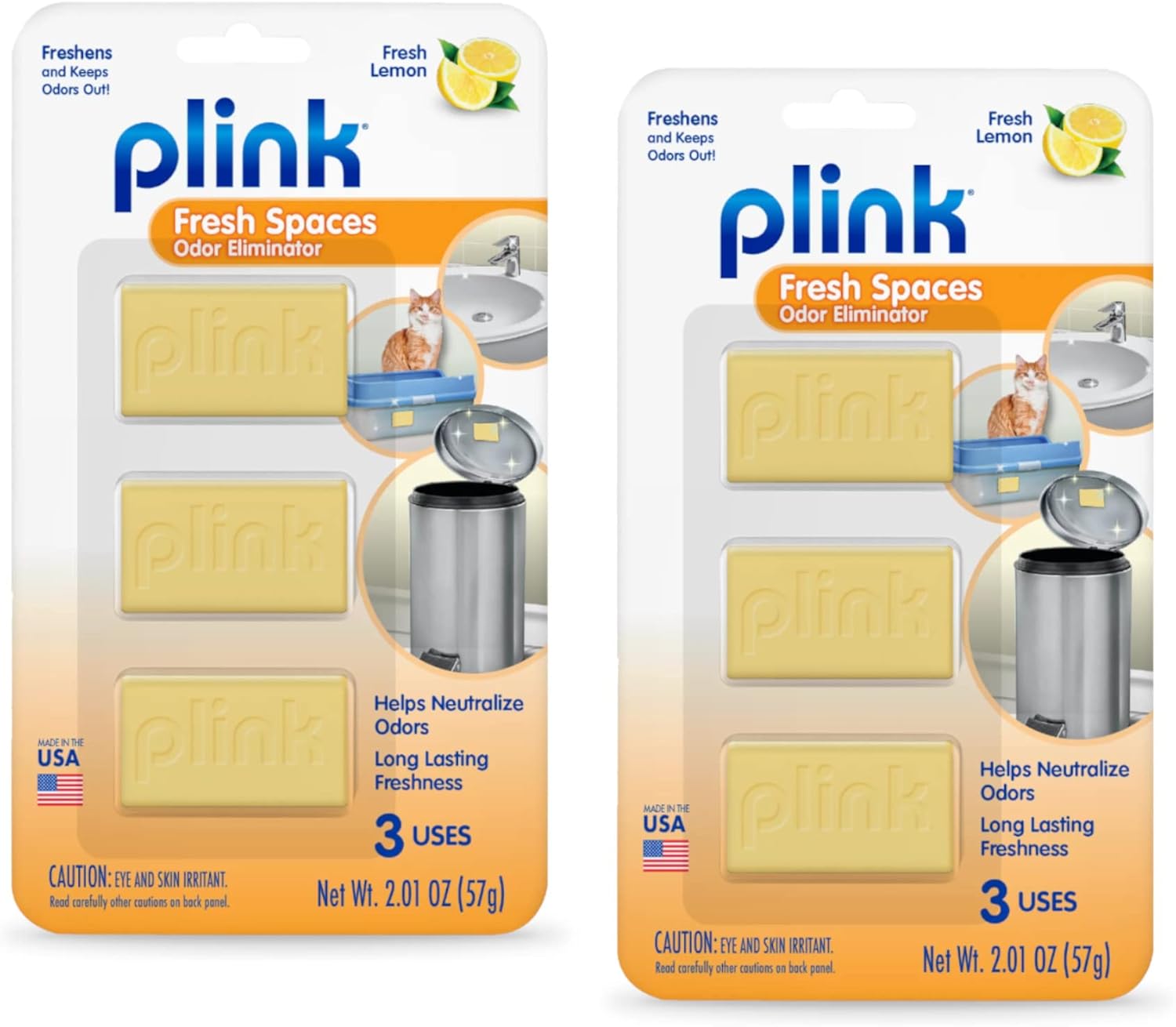 Amazon.com: Plink Fresh Spaces Garbage Odor Eliminators, Fresh Lemon ...