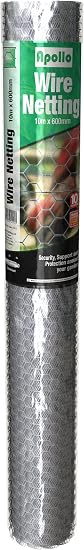 Apollo 50m Wire Netting galvanised, 25mm hole - 0.9m x 50m : Amazon.co ...