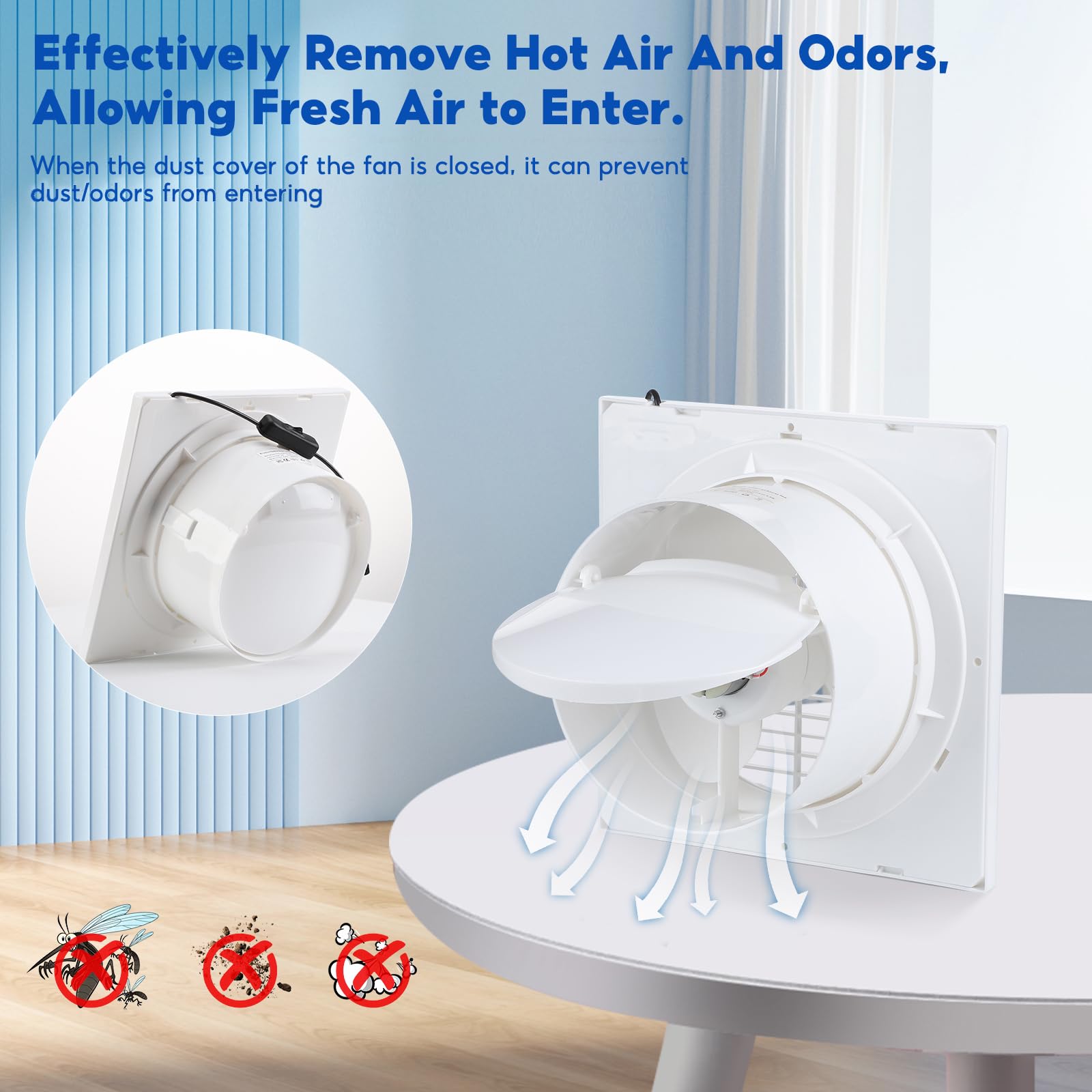Greenhouse Air Circulation Fan 15W Solar Powered Exhaust Fan - Dual ...