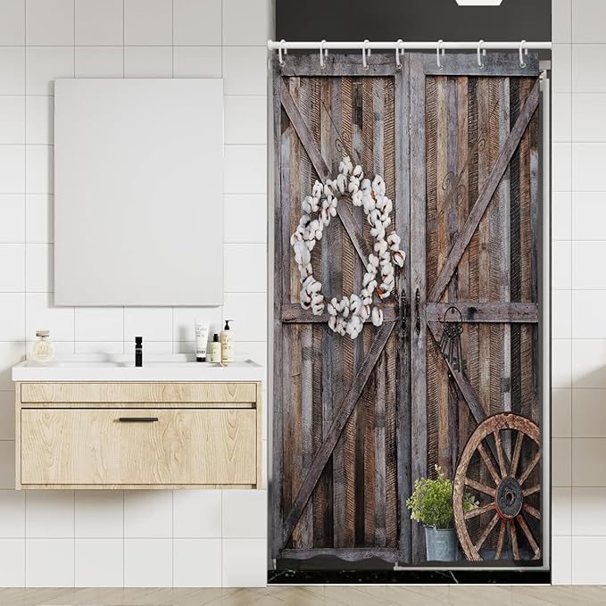 Amazon.com: Coxila Farmhouse Shower Curtain 36x72 Inch Stall Half Mini ...