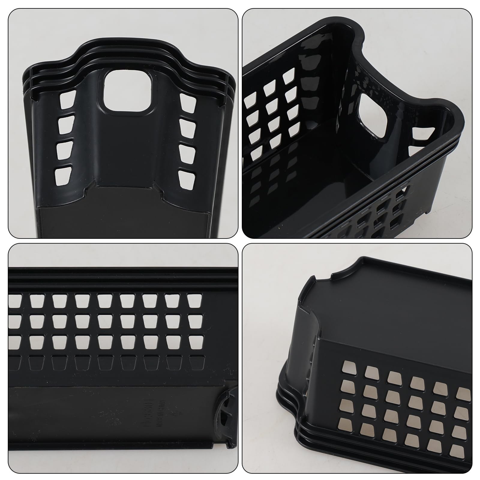 Snapklik.com : Drephia 12 Pack Plastic Slim Storage Basket