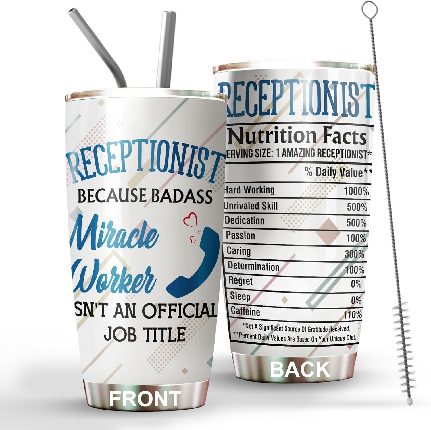 Amazon.com: MEDROC Office Tumbler Stainless Steel 20oz Straw Lid, Funny ...