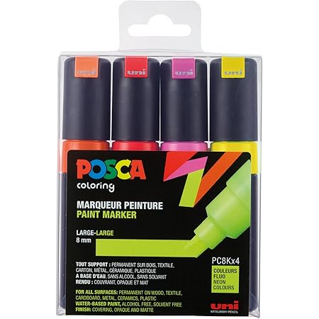Uni-Ball Posca PC-8K Broad Chisel Tip Marker - Metallic Red : Amazon.co ...