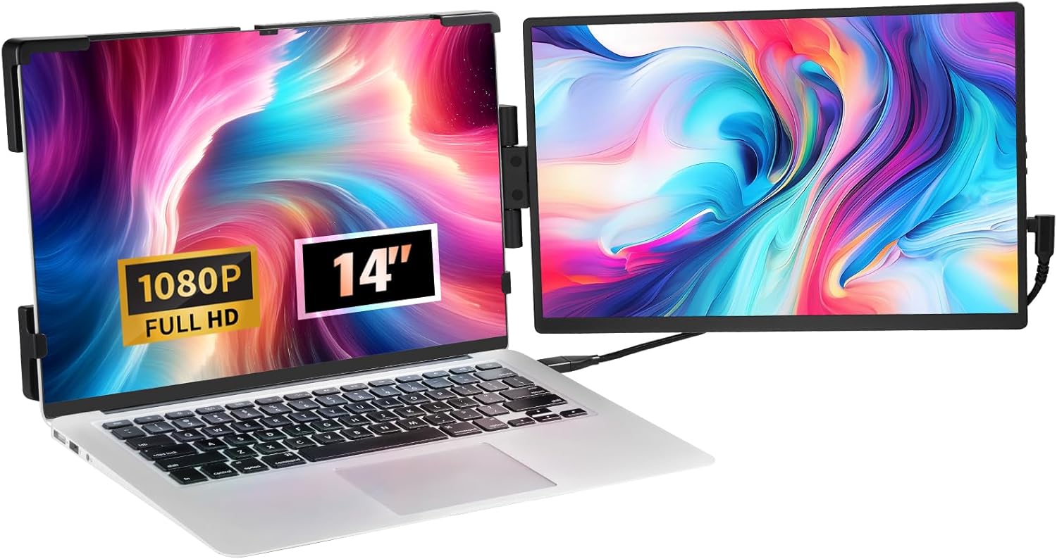 Amazon.com: VEVOR Portable Laptop Screen Extender, 14" FHD 1080P IPS ...