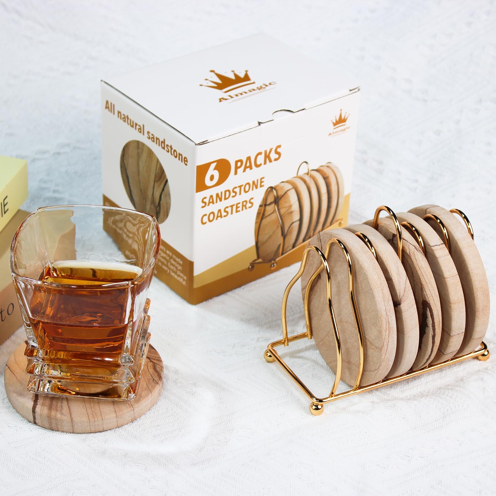 Amazon.com | Thirstystone 'Cherry Blossom' Sandstone Coasters - Set of ...