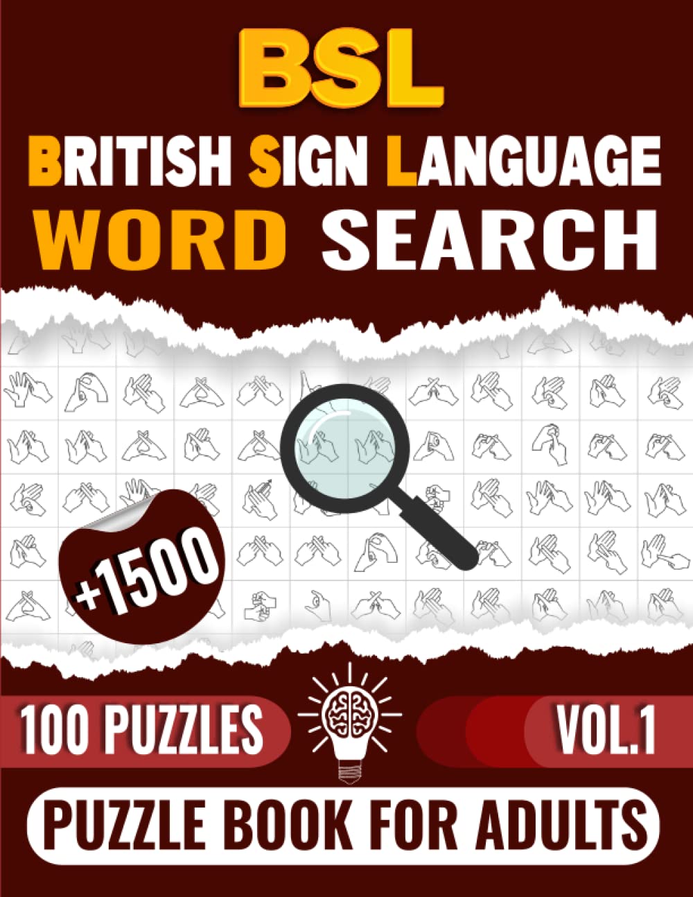 Buy BSL British Sign Language Word Search Puzzle Book For Adults (Vol.1 ...