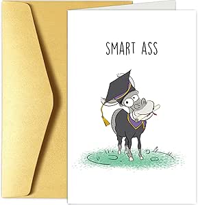 Amazon.com : Chenive Funny Donkey Graduation Card, Smart Ass Graduation ...