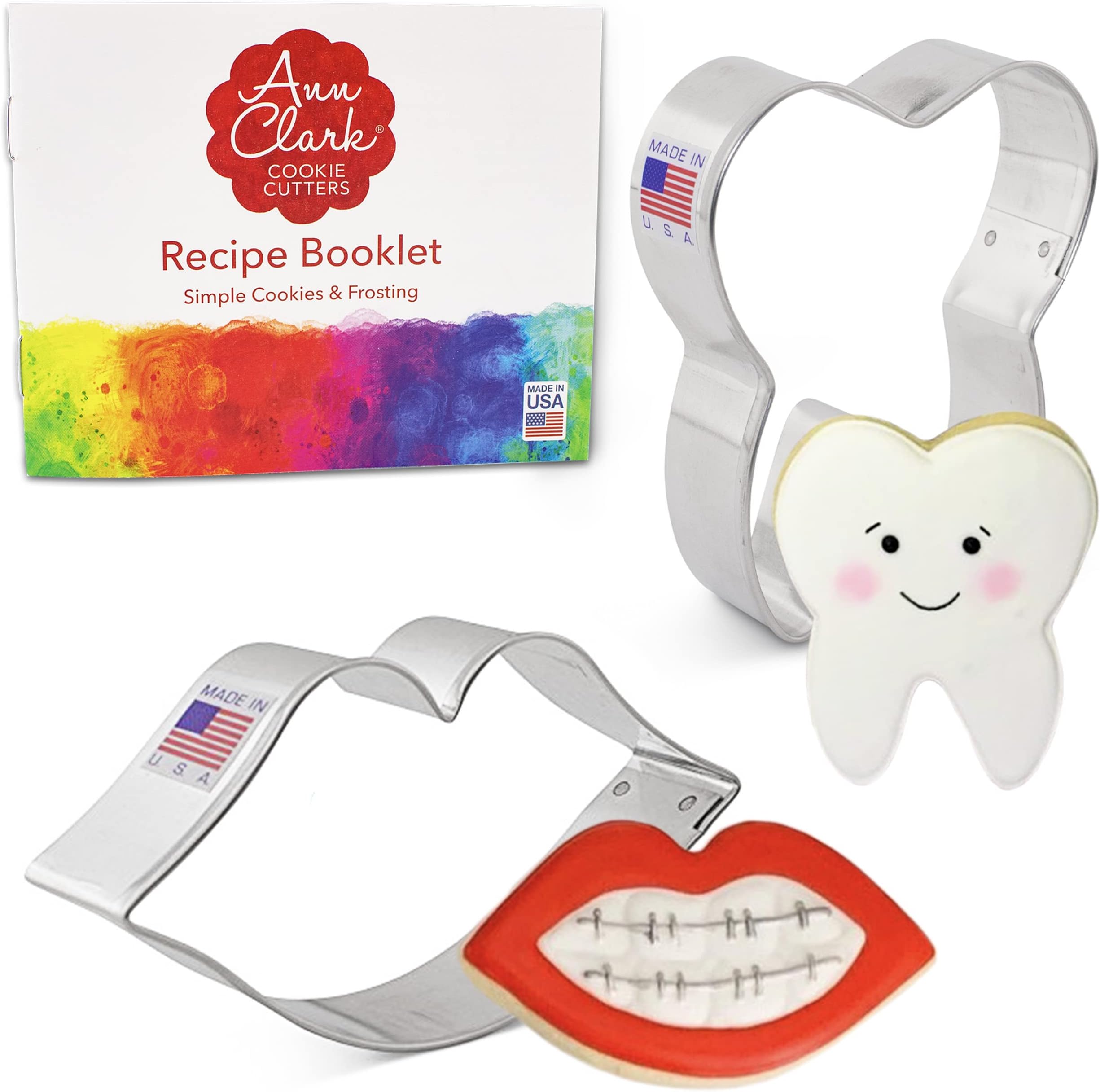 Amazon.com: R&M Tooth 3" Cookie Cutter White with Brightly Colored ...