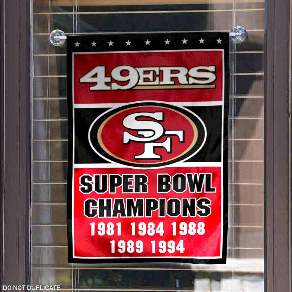 Snapklik.com : 49ers 5 Time Super Bowl Champions Double Sided Garden Flag