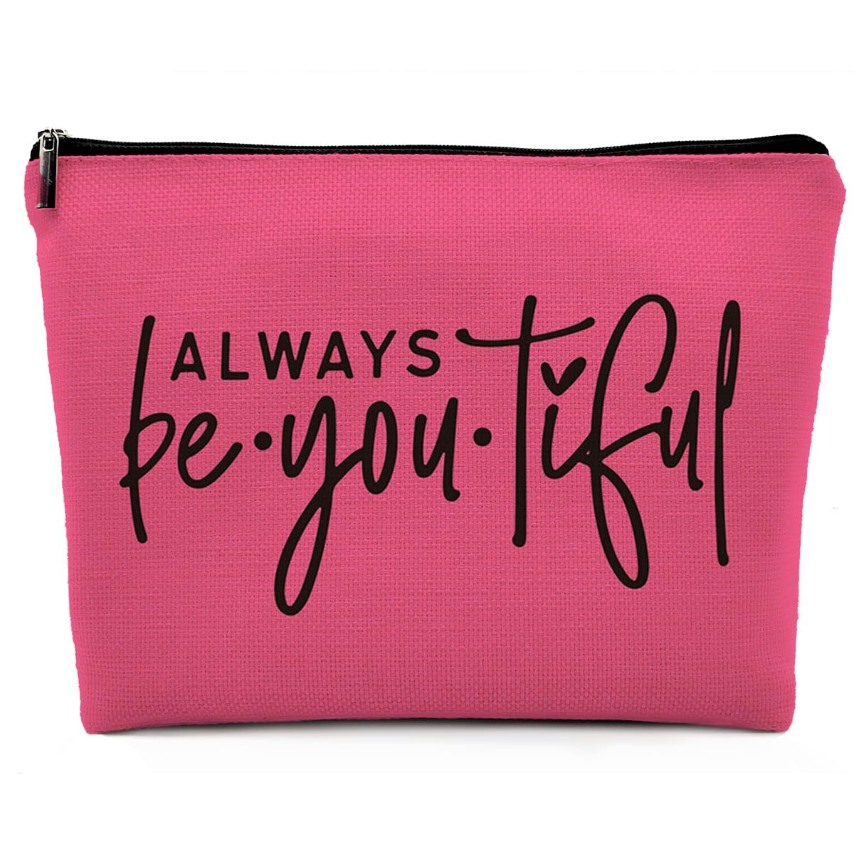 Amazon.com: Dwept Hot Pink Preppy Makeup Bag, Inspirational Gifts for ...