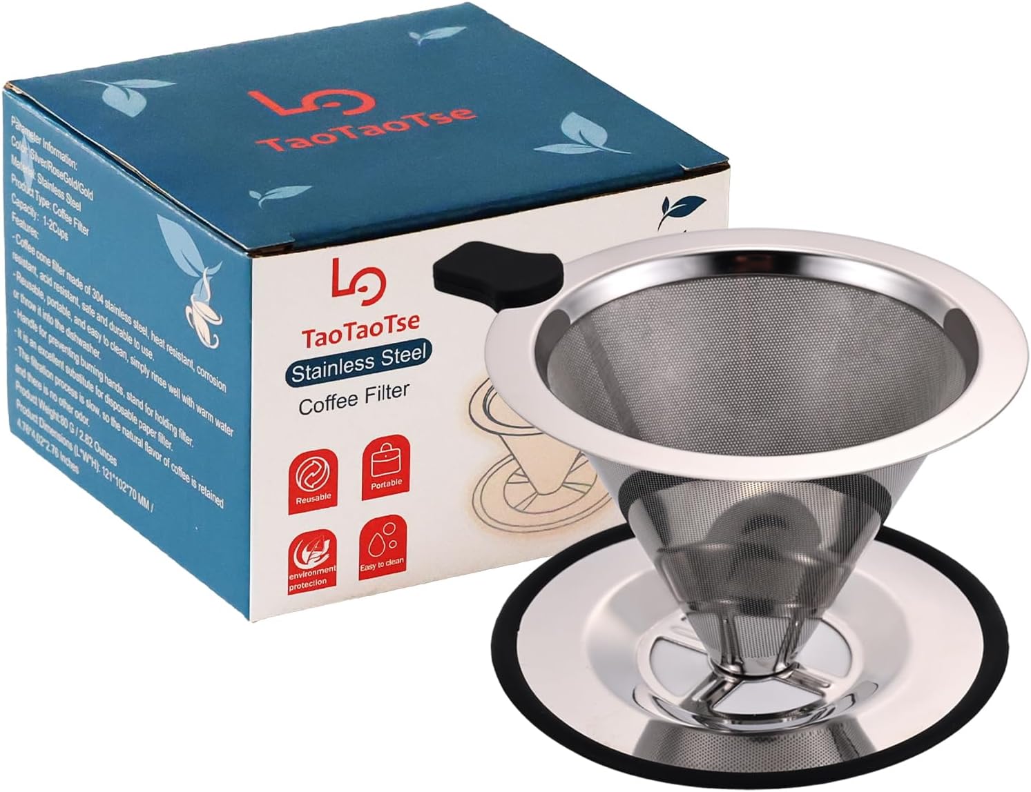 Amazon.com: Paperless Stainless Steel Pour Over Coffee Filter, DaKuan ...