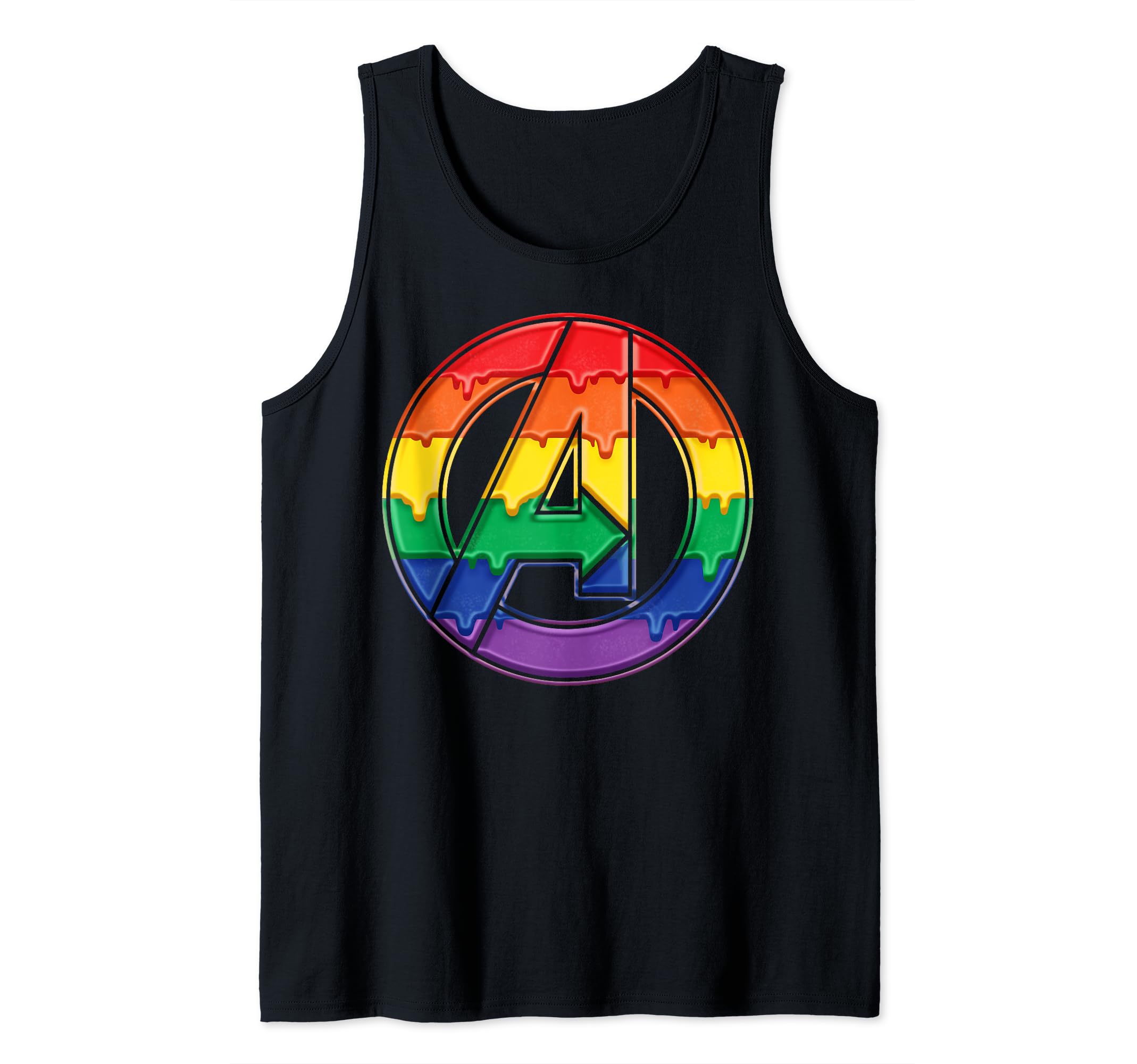 Amazon.com: Marvel Avengers Rainbow Drip Logo Tank Top : Clothing ...