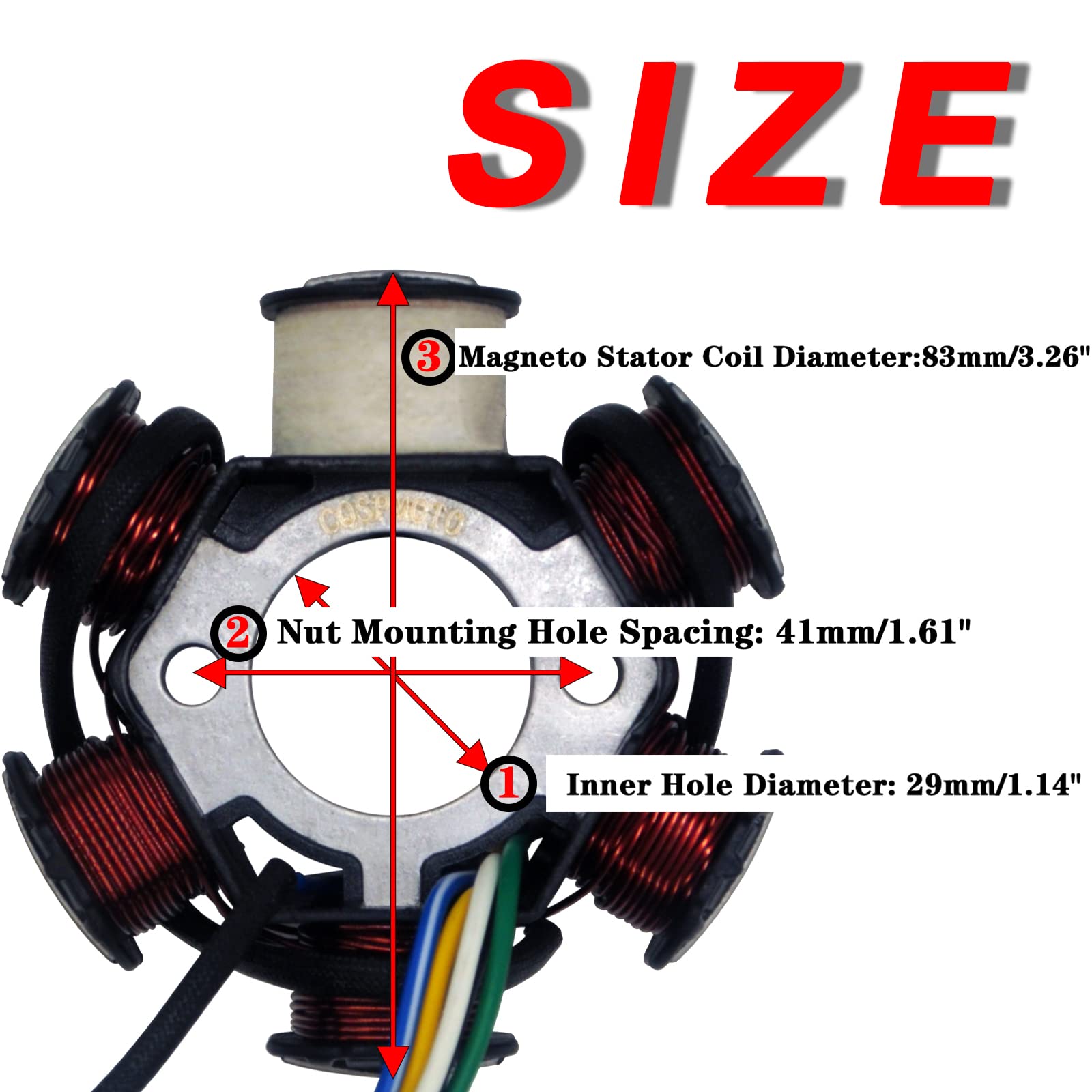 Snapklik.com : Magneto Stator Coil 5 Wire AC 6 Pole Ignition Stator ...
