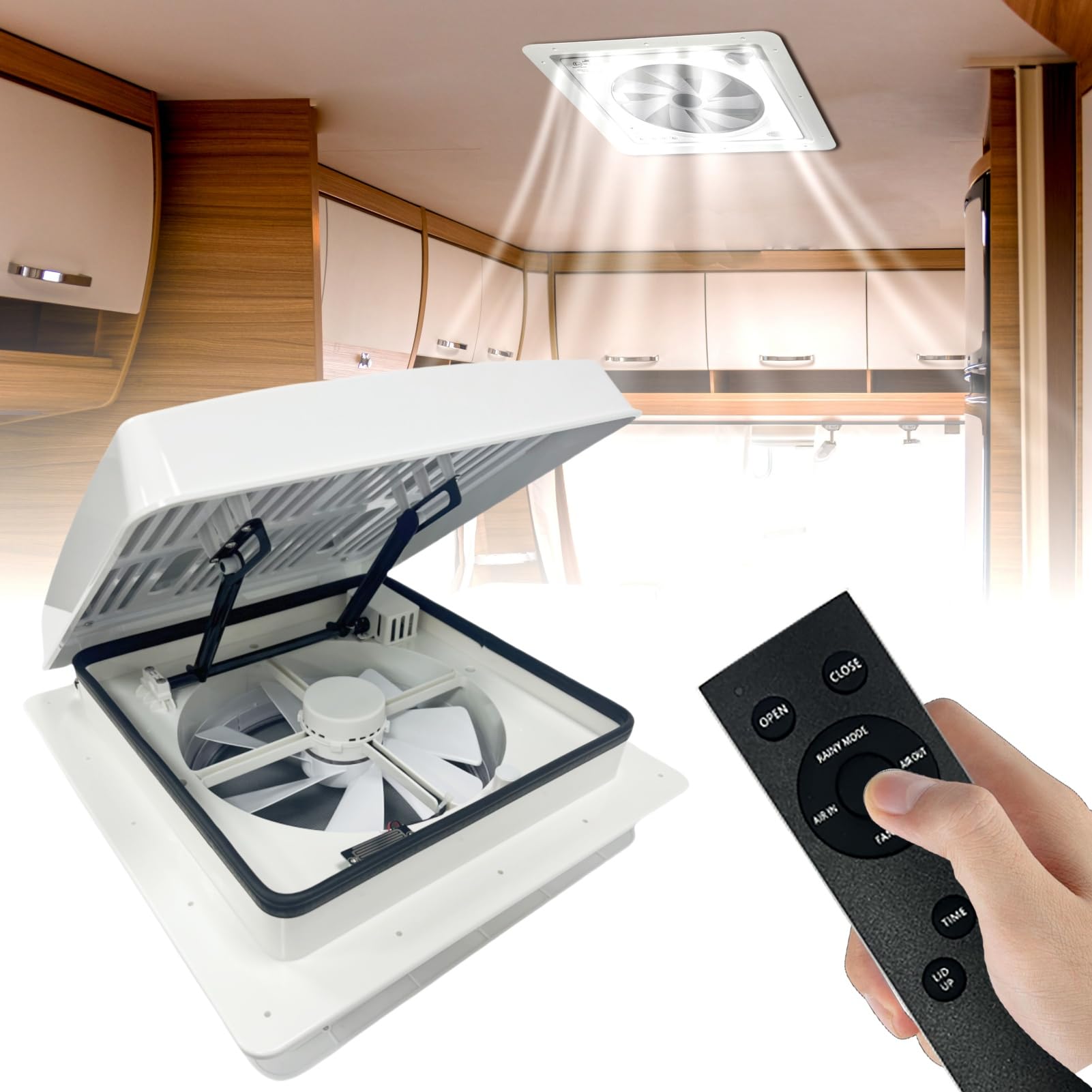 Amazon.com: ZOIZ Air Max 14" RV Roof Vent Fan, 4-Speed Reversible RV ...