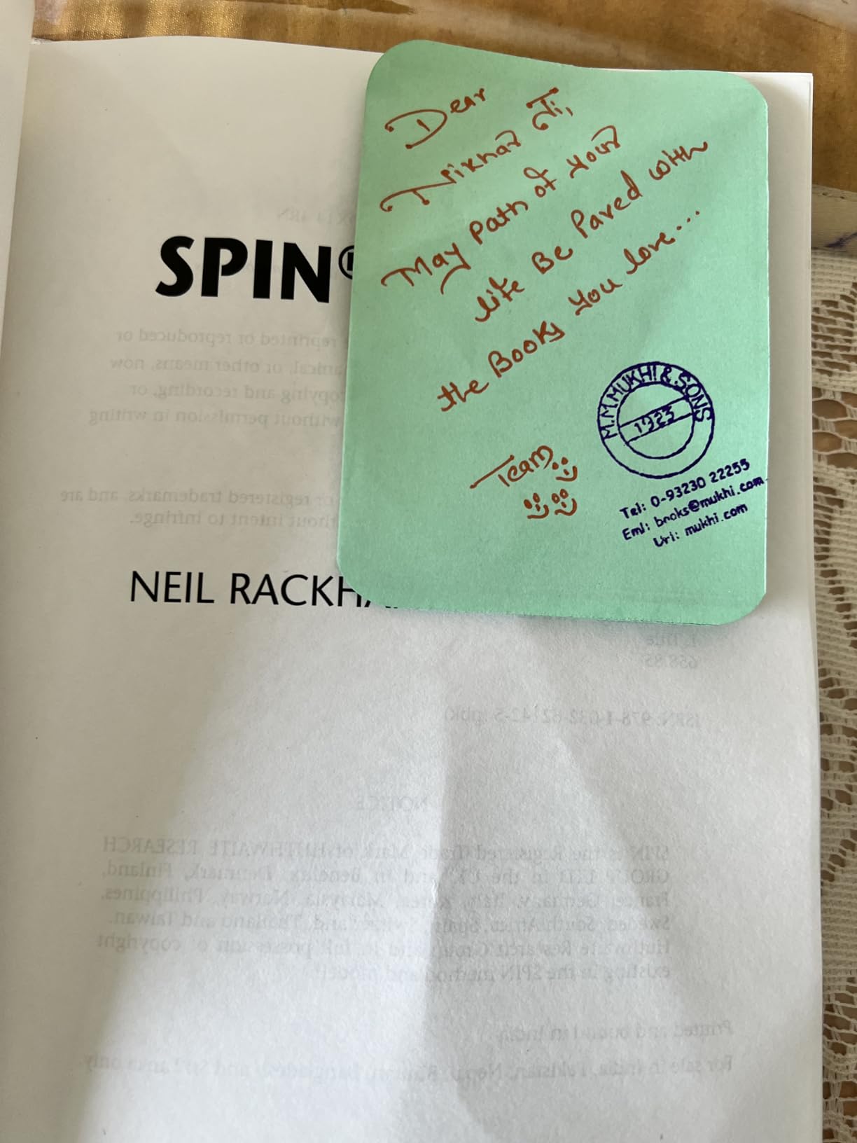 Spin Selling - Paperback Paperback – 1 January 1995 : Neil Rackham ...