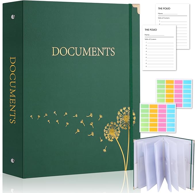 Amazon.com : XKDOUS Important Document Organizer Folder Folio 3-Ring ...