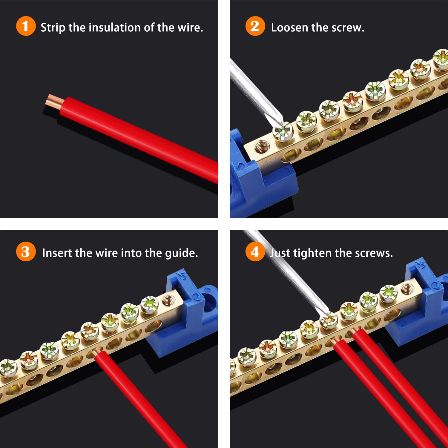 Snapklik.com : 3pcs Grounding Bus Bar,Terminal Bus Bar Terminal Block ...