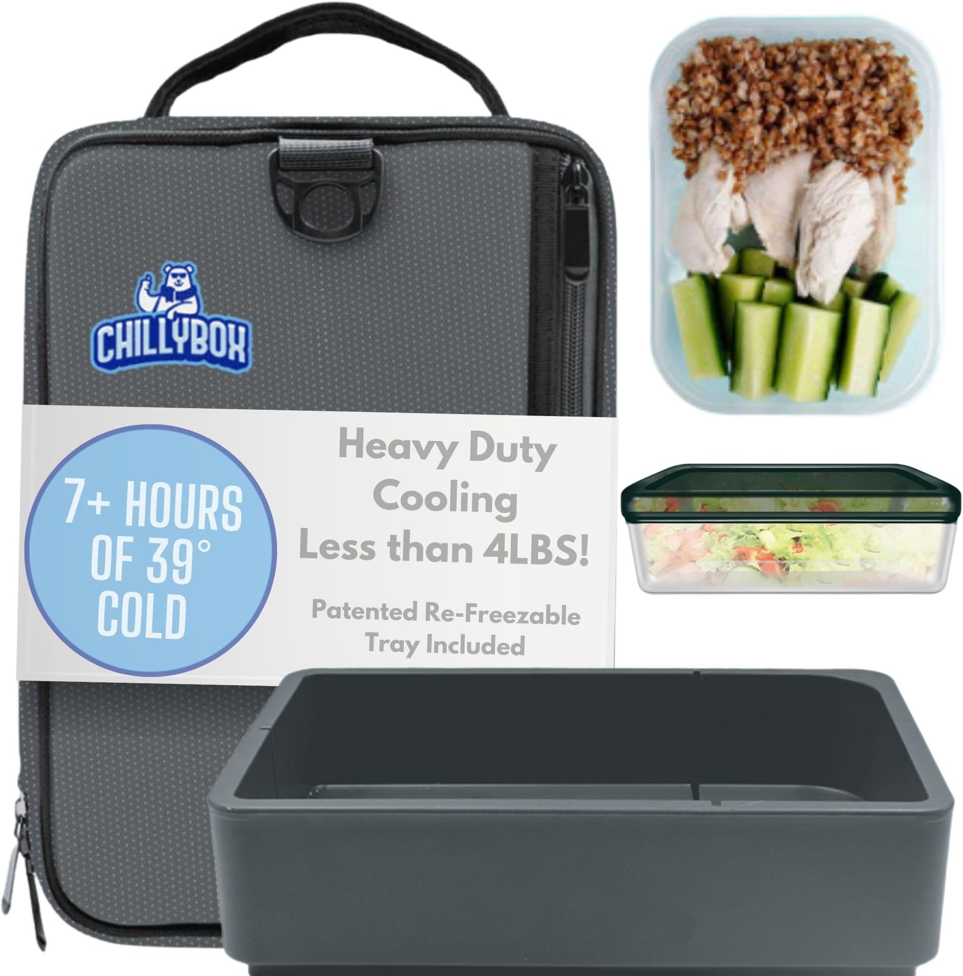 Amazon.com: PackIt Freezable Classic Lunch Box, Gray Stripe: Home & Kitchen