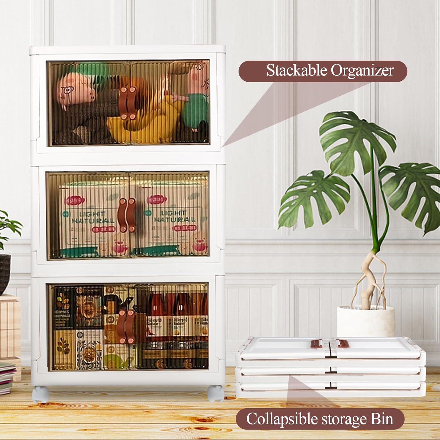 Contenedores de almacenamiento de plástico de 48 galones, paquete de 3 ...