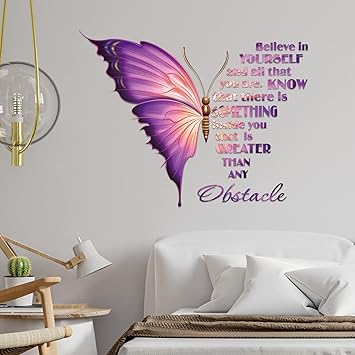 Amazon.com: STNRST-IN Large Inspirational Butterfly Wall Decals ...