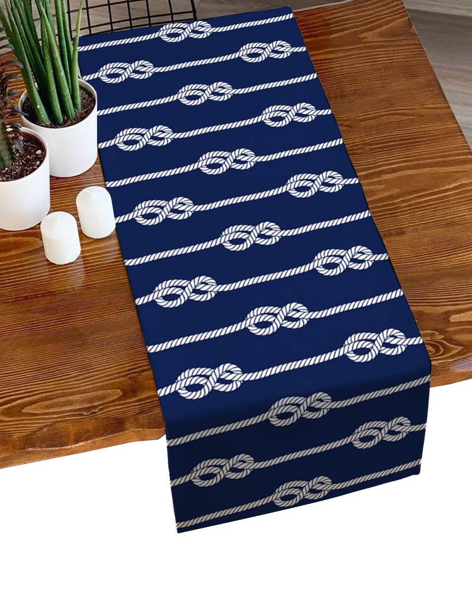 Amazon.com: Nautical Knot Table Runner 36 Inches Short, Cotton Linen ...