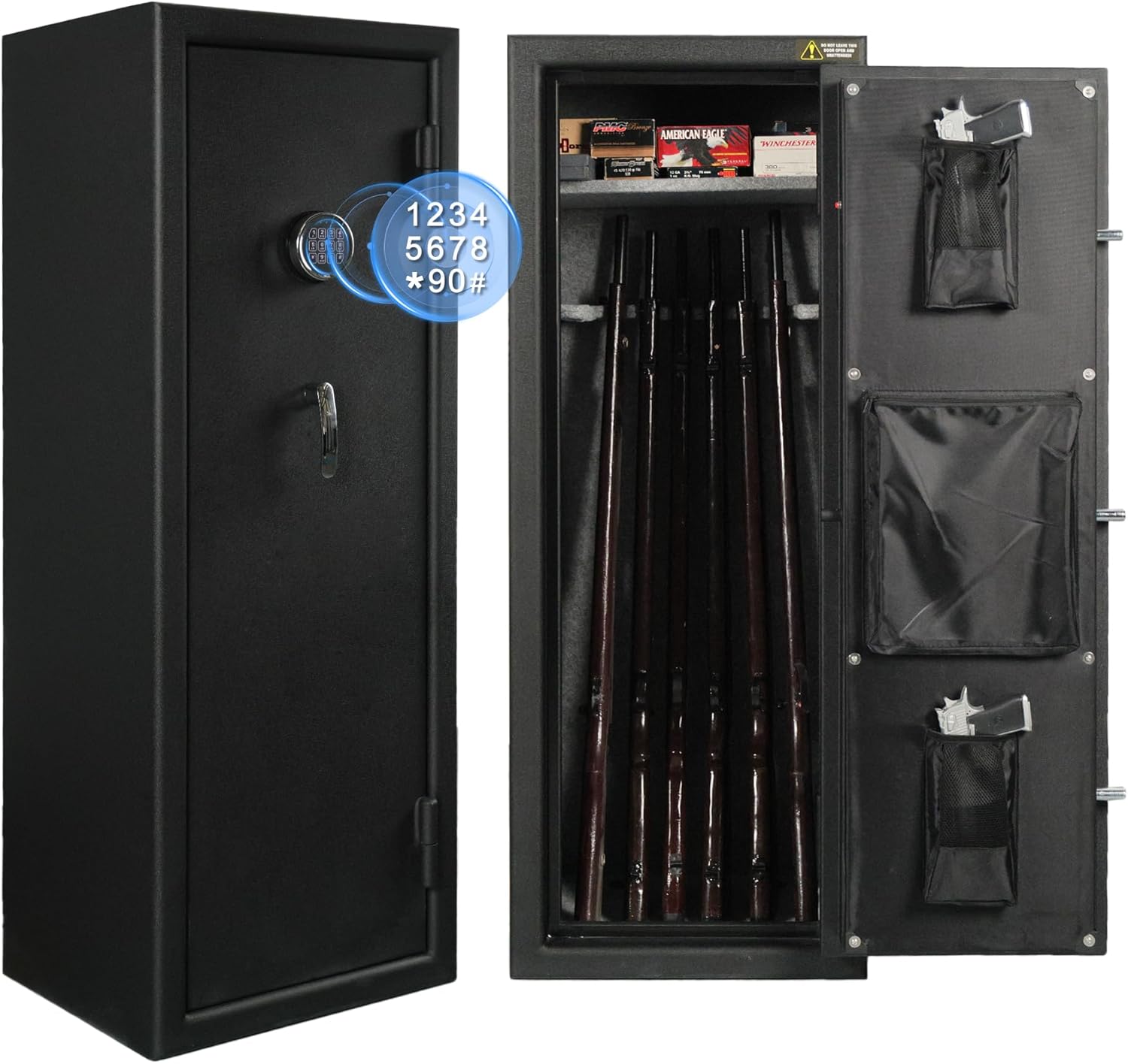 VALINIRT 14 Gun Fireproof Safe for Rifles and Pistols, Gun Cabinet with ...