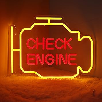 Check Engine Neon Signs for Wall Decor, Personalized LED Neon Garage ...