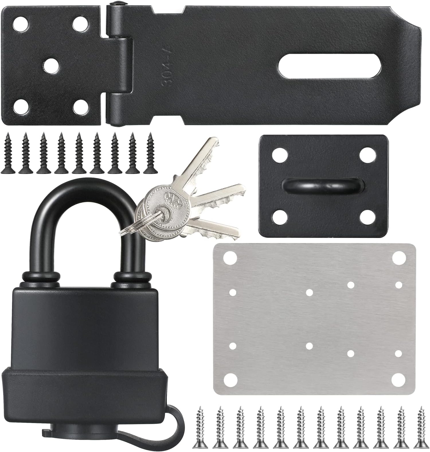 QCAA Extra Heavy Duty Concealed Safety Hasp, Flexible Link, with ...