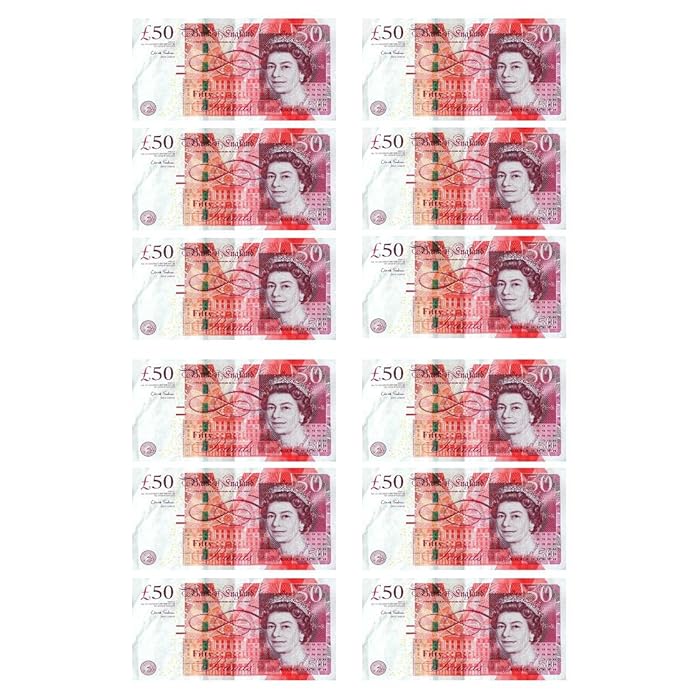Buy 12 x 50£ Notes Edible Money Pounds Edible Rice Paper Cupcake ...