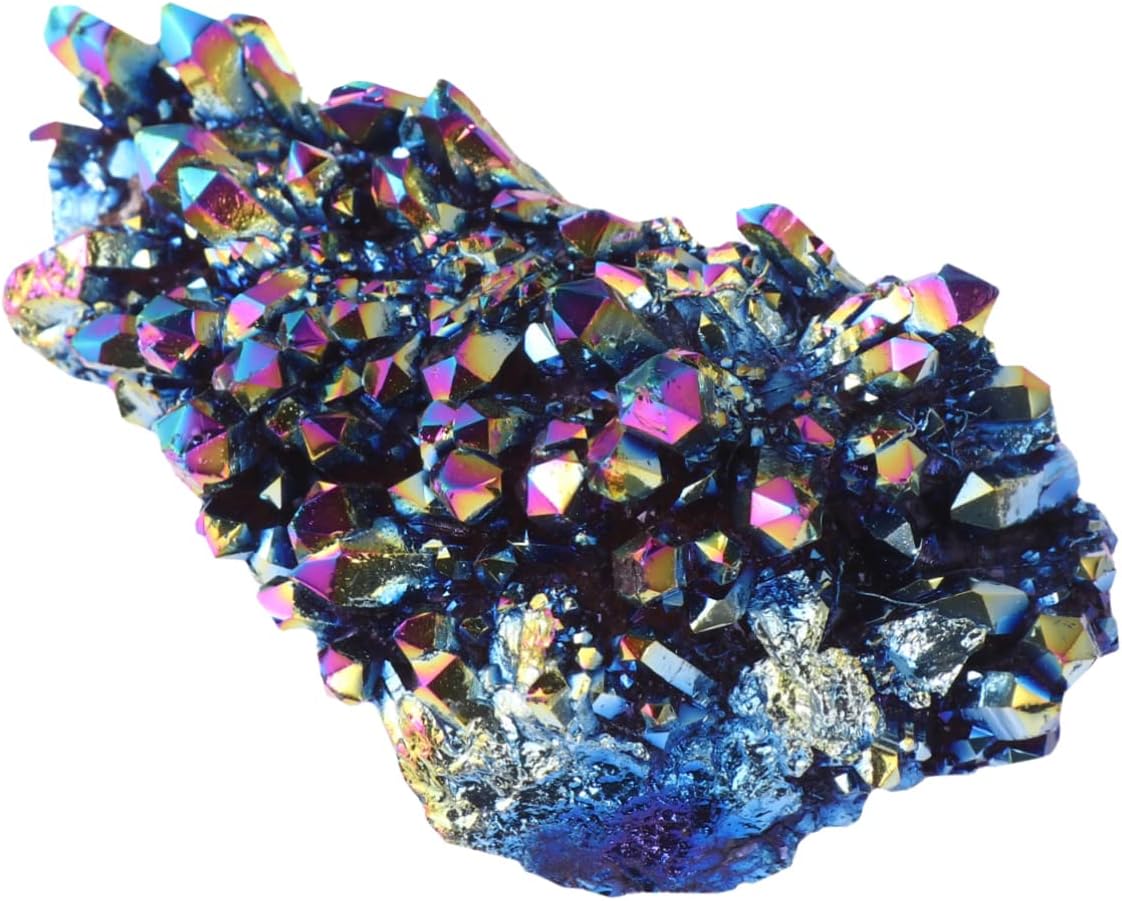 Amazon.com: Yardenfun Rainbow Quartz Cluster 1pc Purple Decor ...