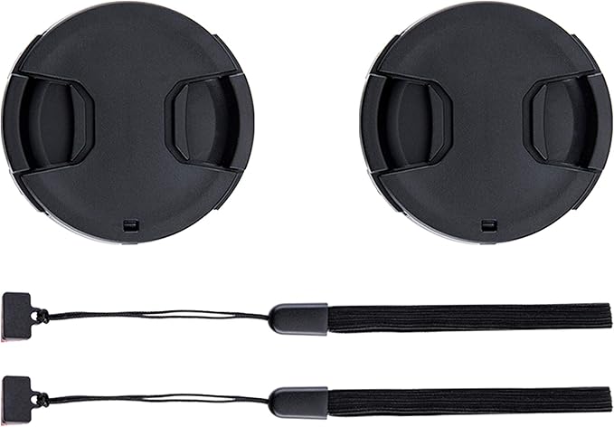 Amazon.com : 2-Pack 49mm Front Lens Cap Cover with Deluxe Cap Keeper ...
