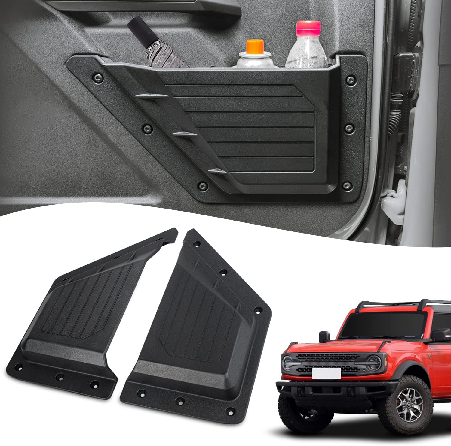 Amazon.com: Front Door Storage Pockets for Ford Bronco 2021-2023 2/4 ...