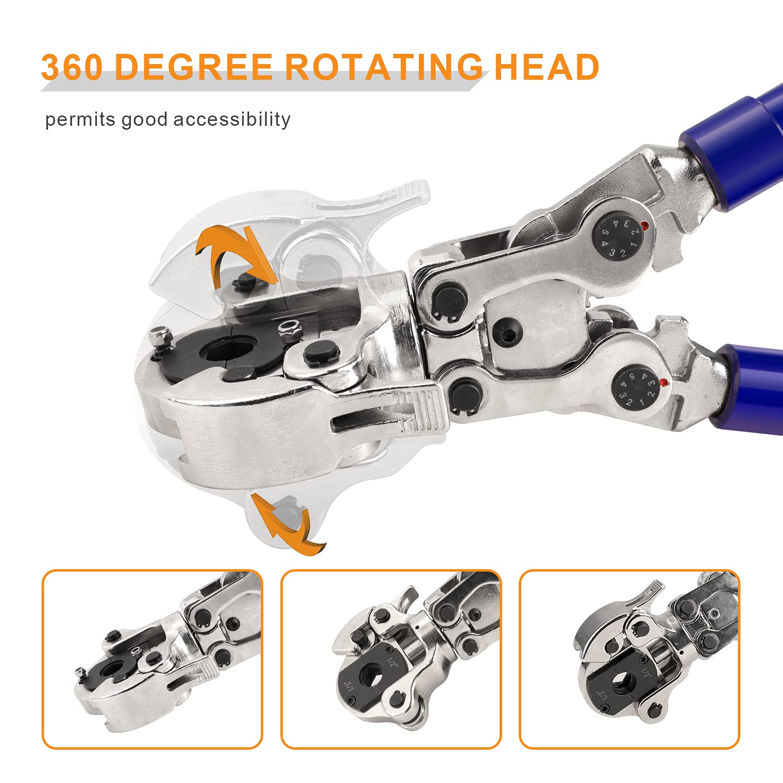 Buy ATOLS 1632AF Copper Tube Fittings Crimping Tool with 1/2, 3/4 and 1 ...