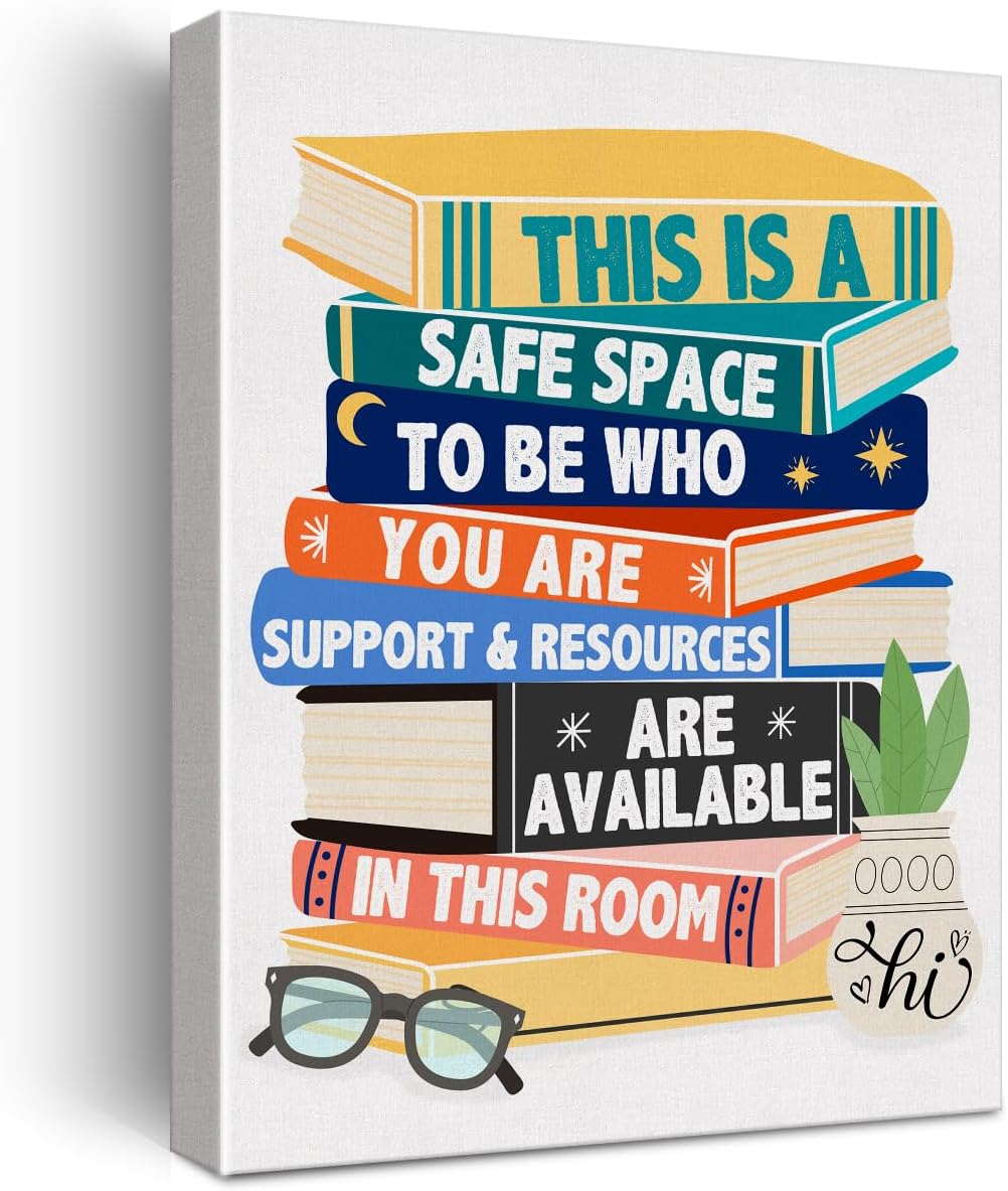 Amazon.com: Safe Space Wall Art Canvas Painting Print Framed LGBTQ ...
