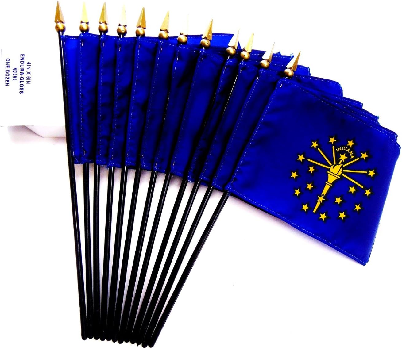 Amazon.com: 12 Indiana Desk Flags 4x6 Inch American Made Miniature ...