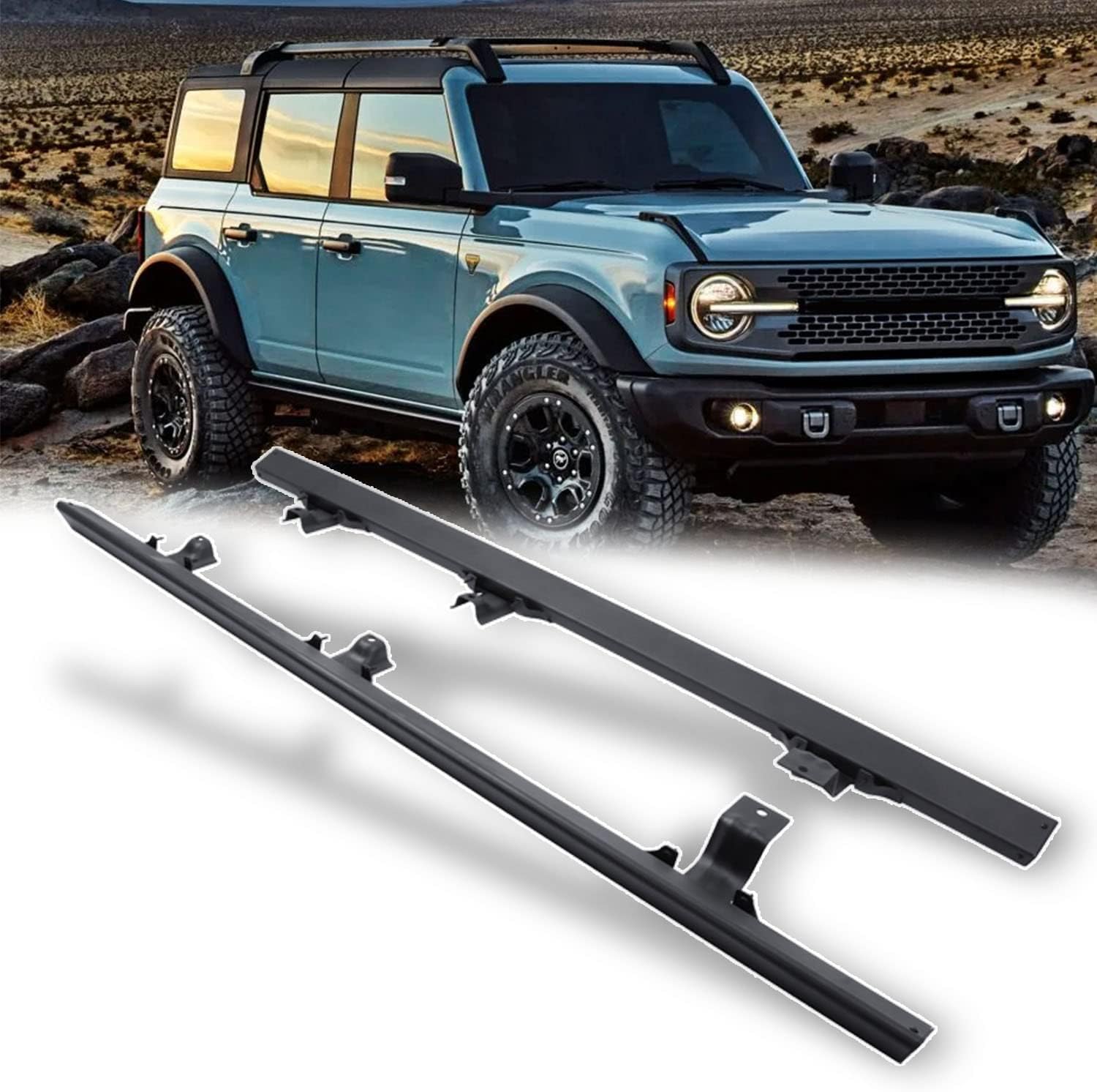 Amazon.com: Broaddict 4-Door Rock Rails Fit for 2021-2024 Ford Bronco ...