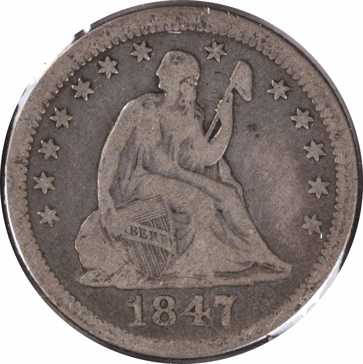 1847 P Liberty Seated Silver Quarter DDR FS-801 Uncertified Choice VG ...