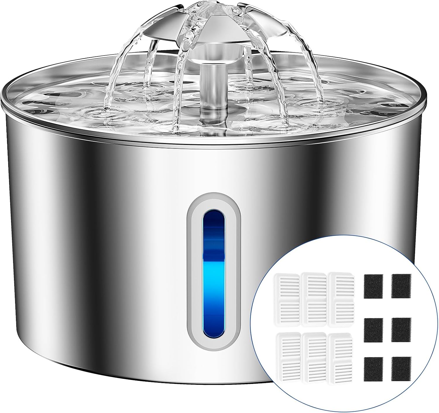 Amazon.com : Cat Water Fountain Stainless Steel - 74oz/2.2L Corded Pet ...