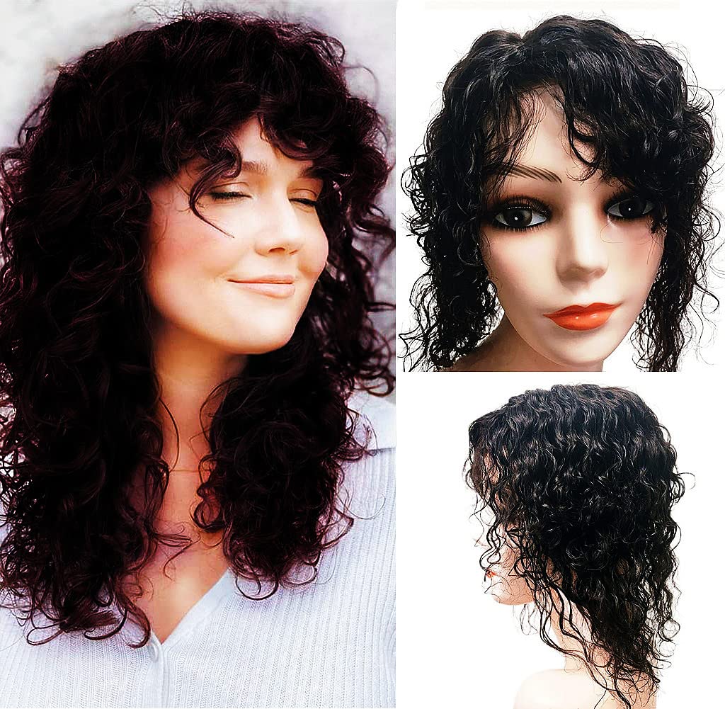 Amazon.com : YUDIT Silk Base 16 * 18cm Curly/Wavy Hair Toppers For ...