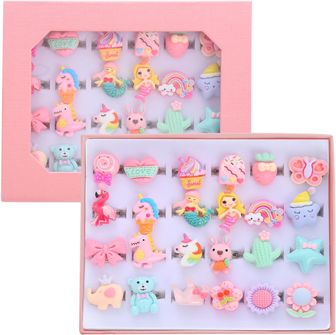 Amazon.com: Assorted Color Gem Favors Plastic Party Rings (Pack of 12 ...