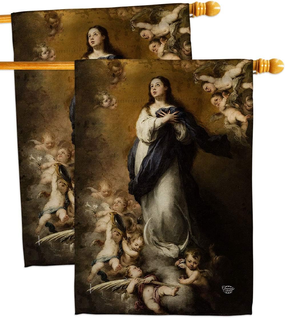 Amazon.com : Immaculate Conception House Flags 2 pcs Pack Religious ...
