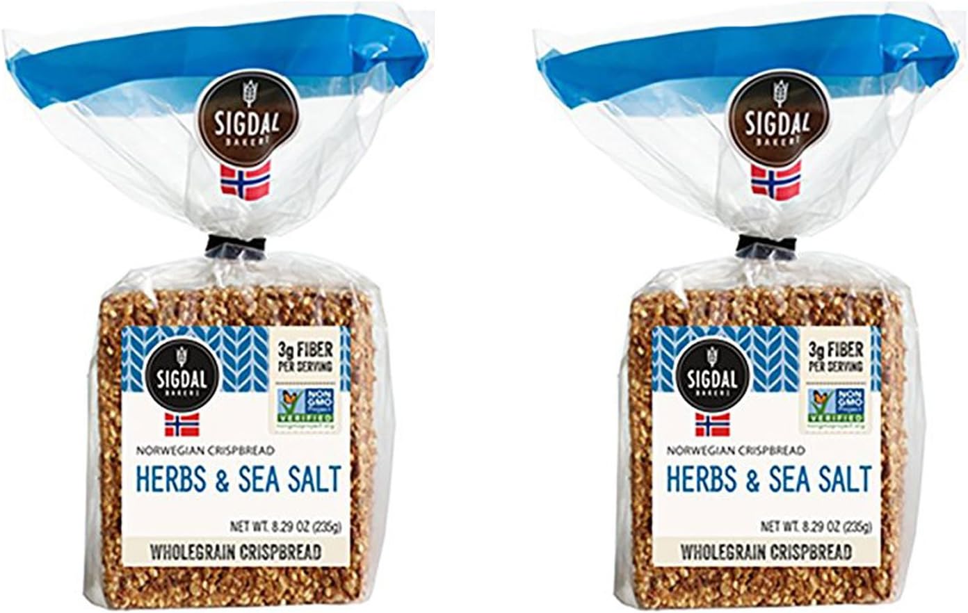 Amazon.com: Sigdal Bakeri Herbs and Sea Salt, Wholegrain Crispbread, 8 ...