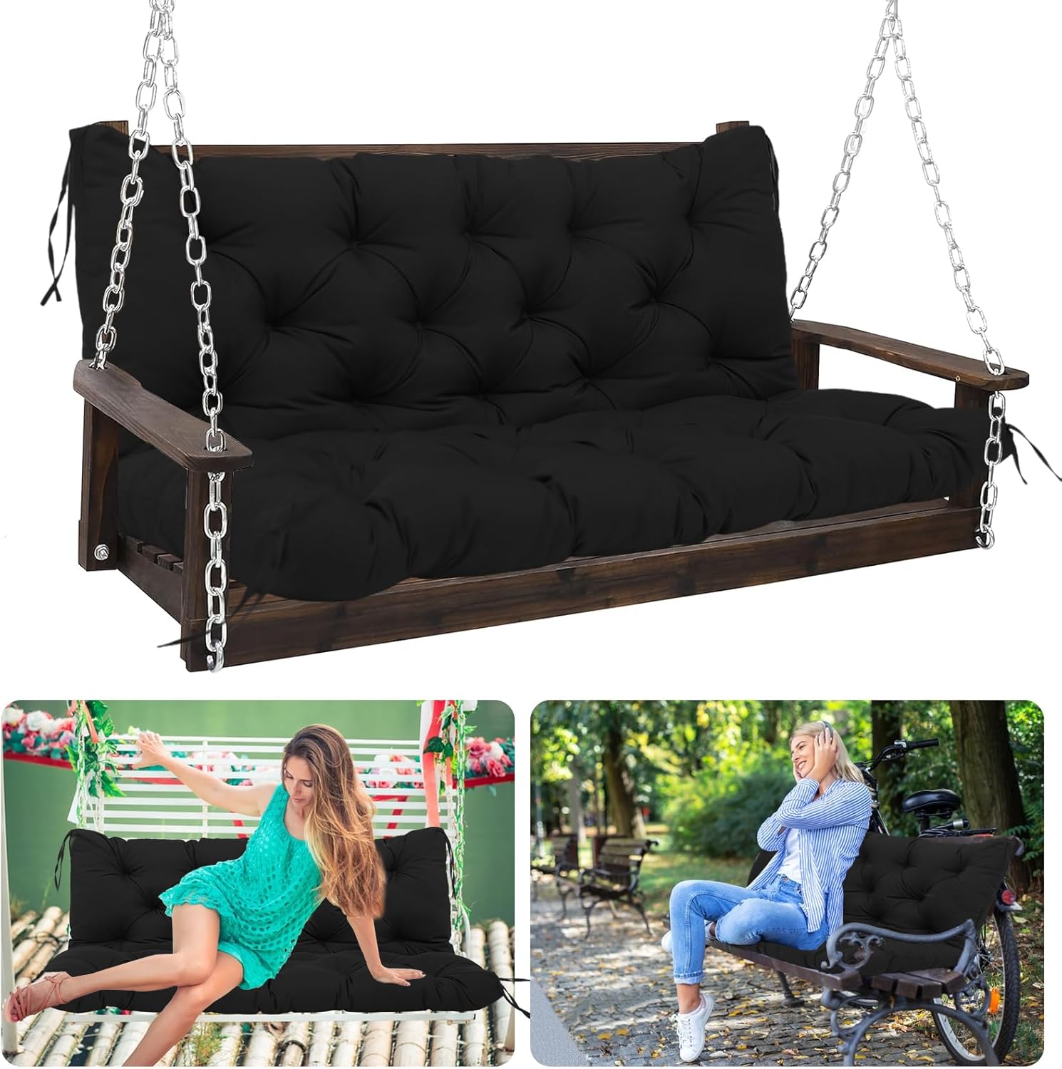 Amazon.com : Boaisdus Swing Replacement Cushions with Backrest ...
