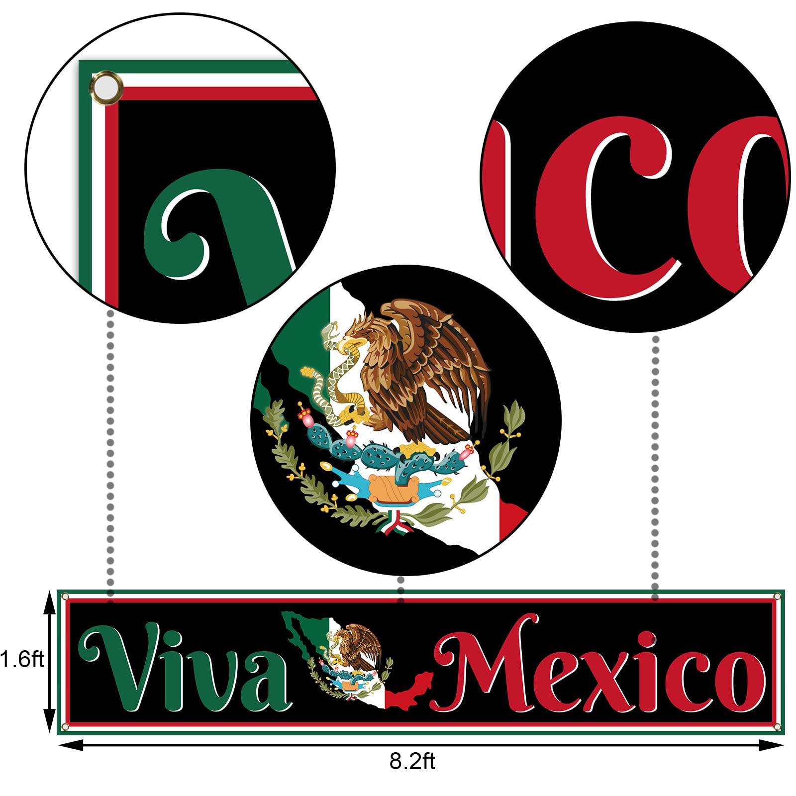 Snapklik.com : Viva Mexico Fence Banner September 16th Mexican ...