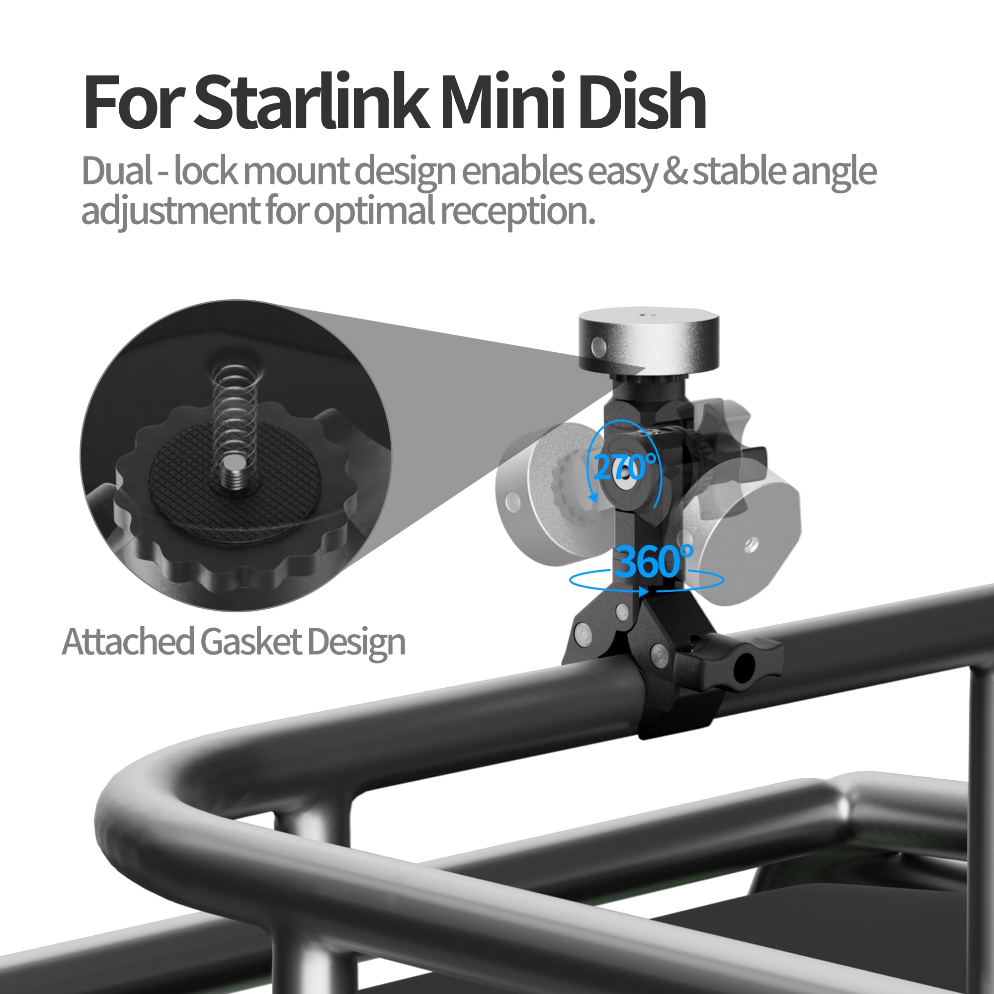 Snapklik.com : RVMARINEPAT Portable Starlink Mini Clamp Mount ...