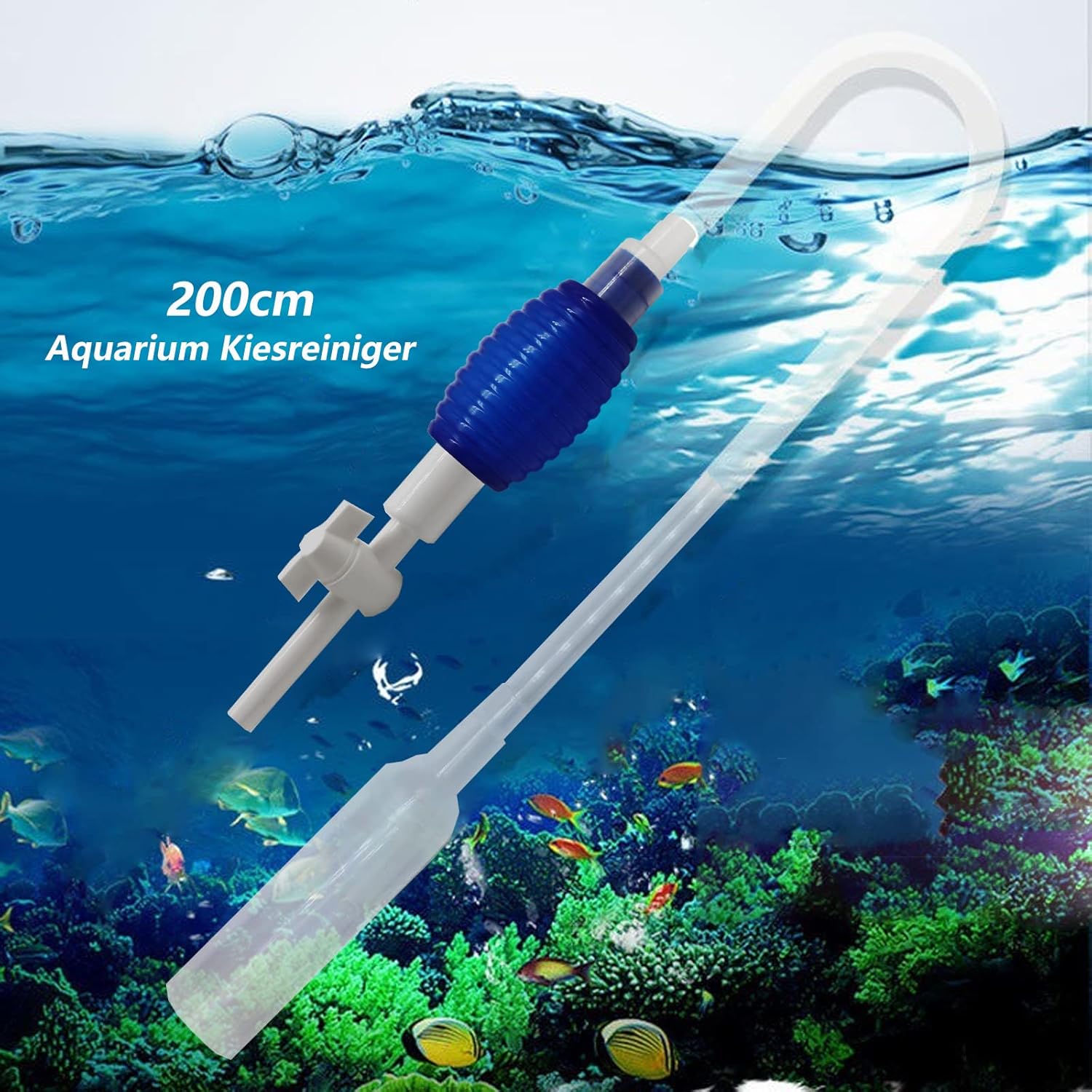 starfa lab Aquarium Gravel Cleaner 6.56ft Fish Tank Siphon Cleaner with ...